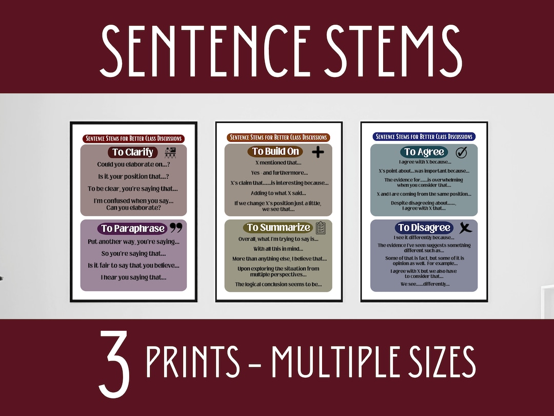 Sentence Stems, Transition Words, Class Discussions, English Classroom ...