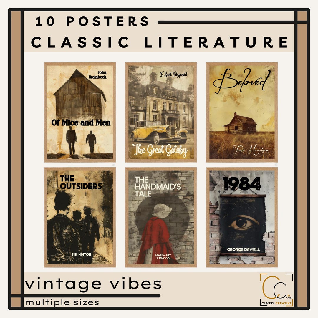 Classic Literature Posters High School English Classroom Posters ...