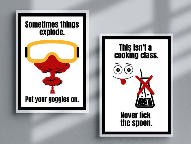 Funny Science Lab Safety Rules Posters: Middle School Science Poster ...