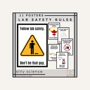 Funny Science Lab Safety Rules Posters: Middle School Science Poster ...