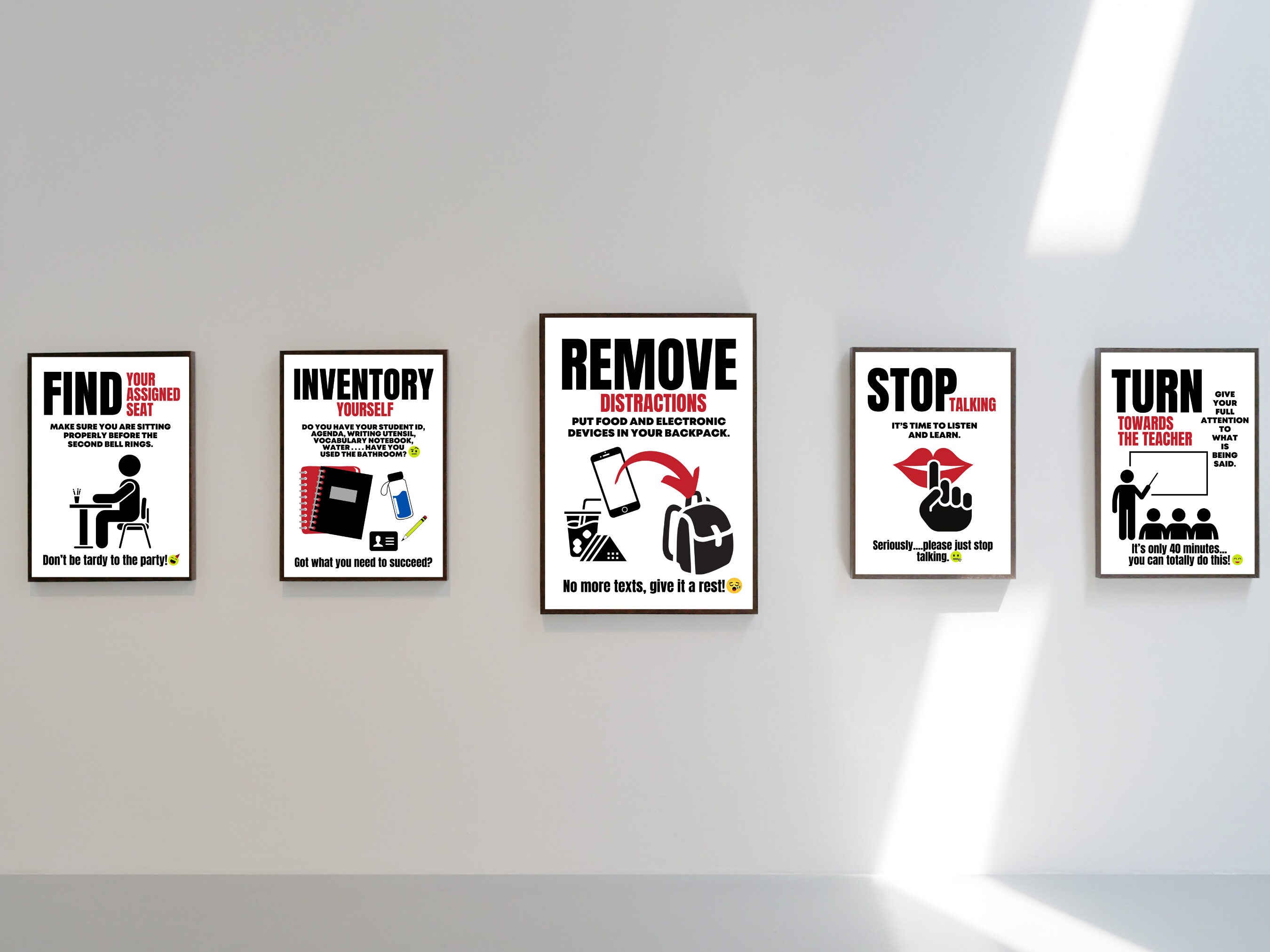 F.I.R.S.T. Things First Posters: Middle School Classroom Management ...