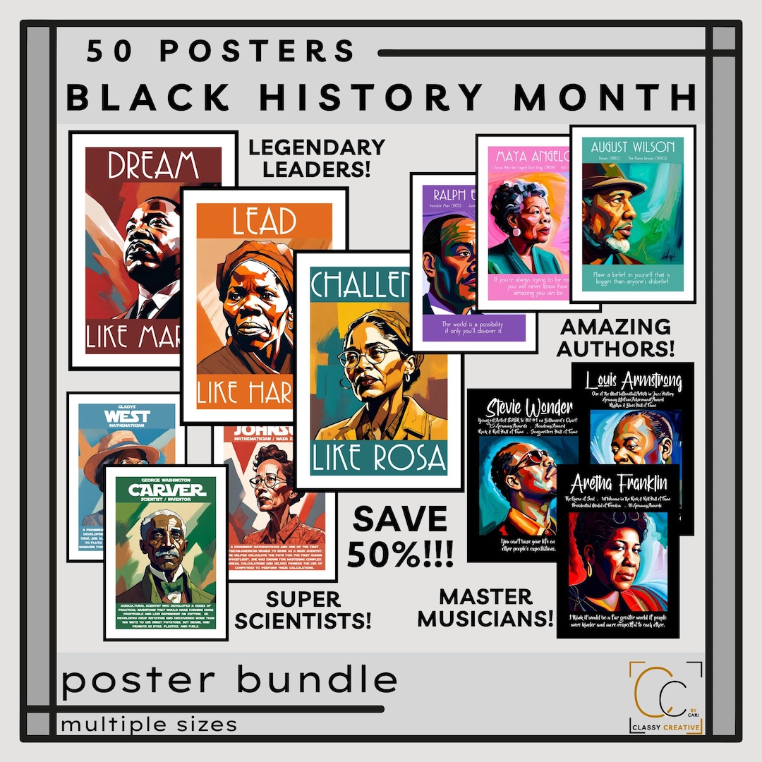 Black History Month Poster Bundle African American Leaders Inspiring ...