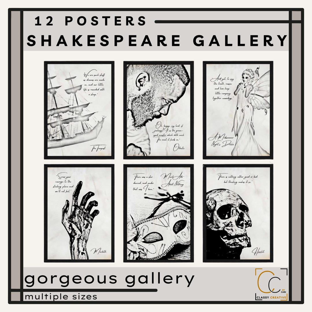 Shakespeare Plays Posters Shakespeare Gallery Wall High School English ...