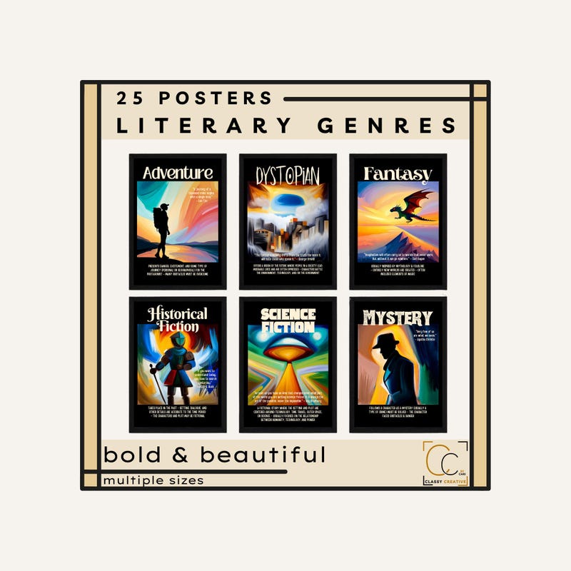 Literary Genre Wall Sign - Etsy