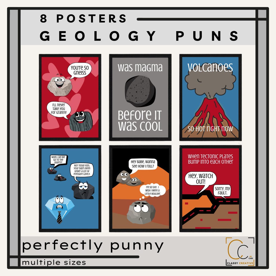 Geography Classroom Decor Social Studies Posters Geology Puns Middle ...