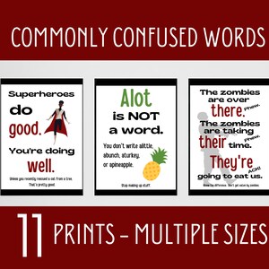 Commonly Confused Words, English Classroom Decor, Grammar Posters ...