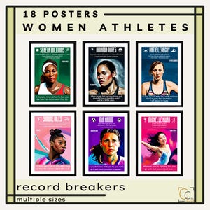 Women's History Month Posters Famous Women Athletes Inspiring Female ...