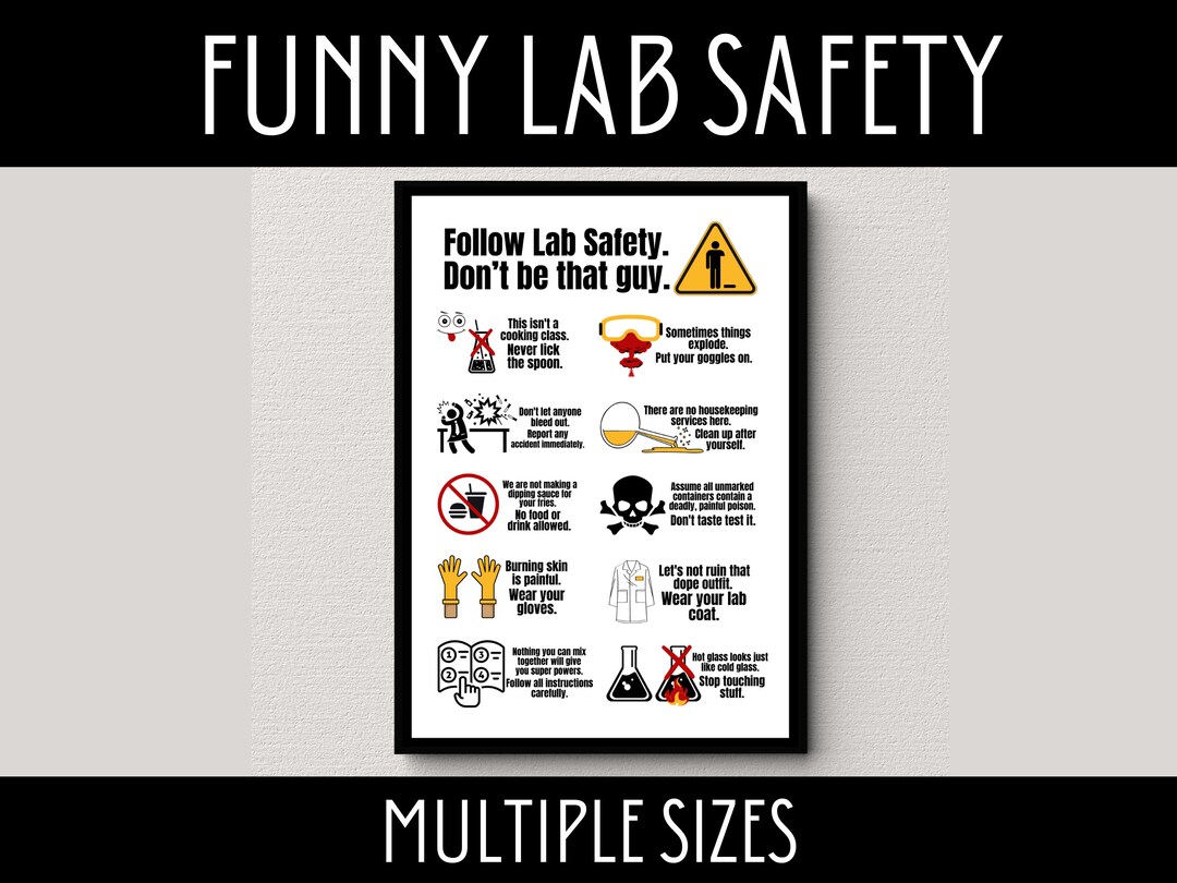 Funny Science Lab Safety Rules, Middle School Science Classroom Decor ...