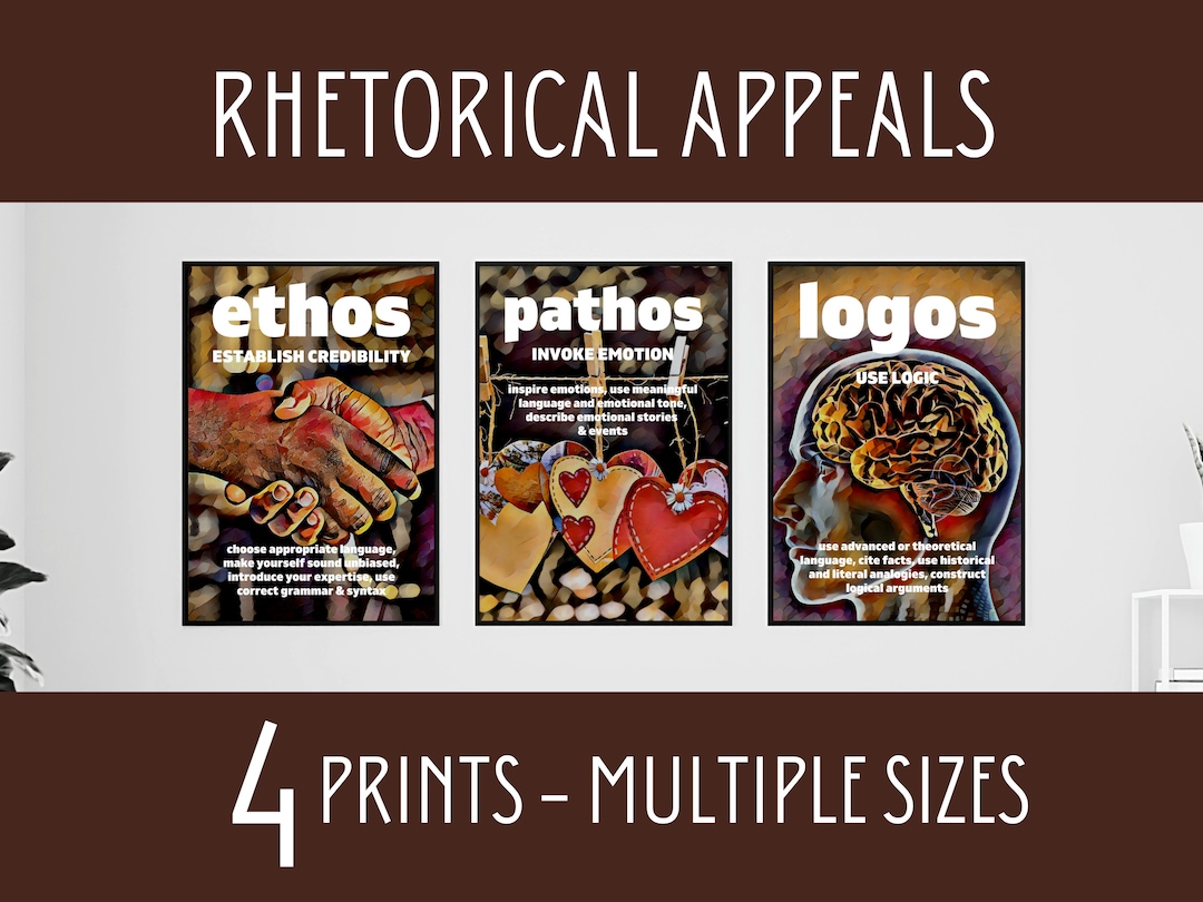Rhetorical Appeals, Ethos, Pathos, Logos Prints, Persuasive Writing ...