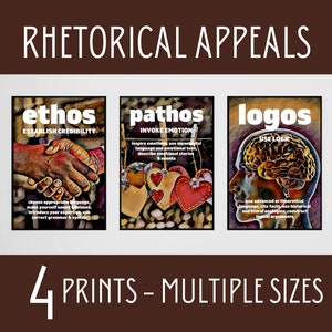 Rhetorical Appeals, Ethos, Pathos, Logos Prints, Persuasive Writing ...