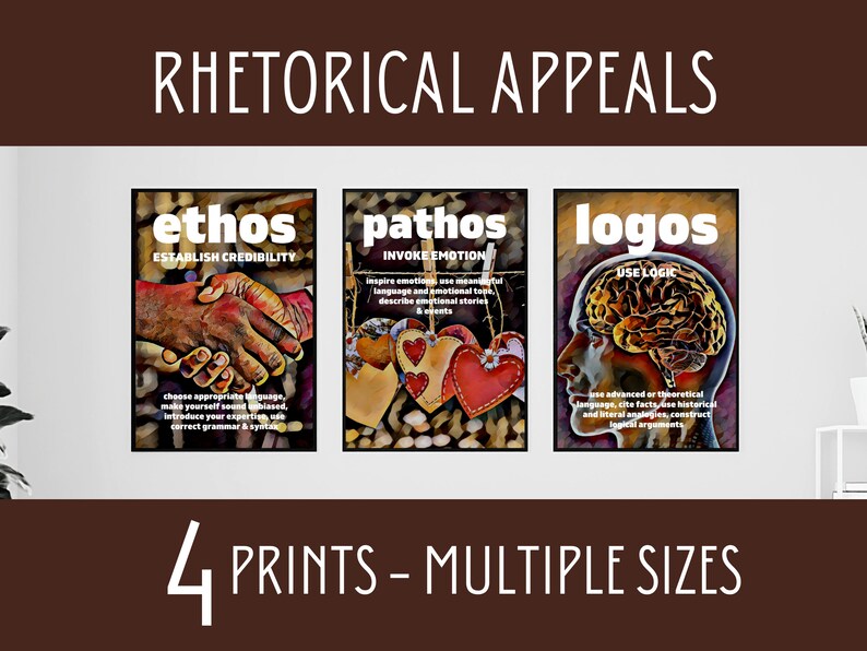 Rhetorical Appeals Ethos Pathos Logos Prints Persuasive - Etsy