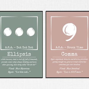 Punctuation Posters Boho Punctuation Prints Middle High School English ...