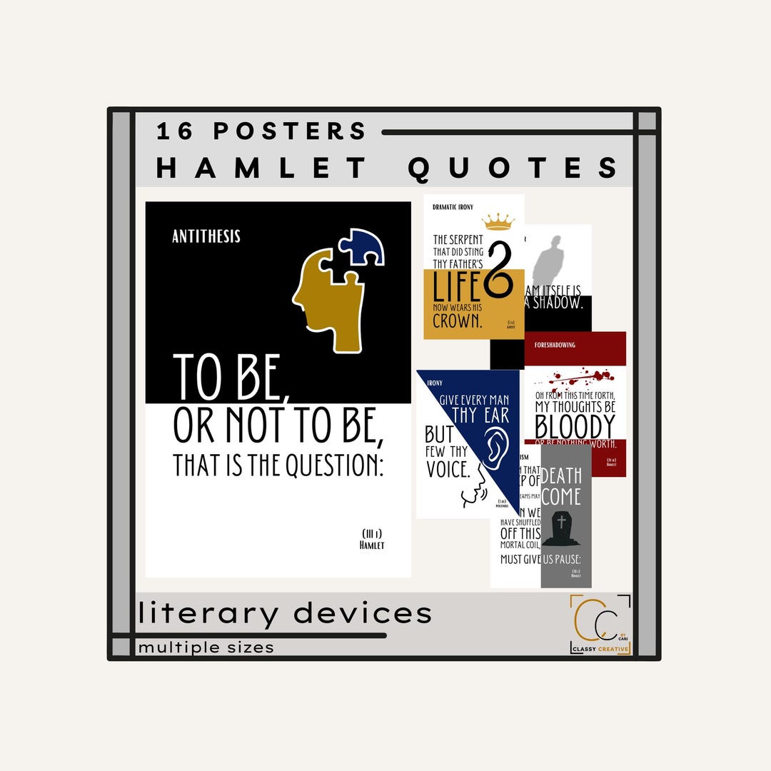 Hamlet Literary Devices Posters: Shakespeare Quotes High School English ...