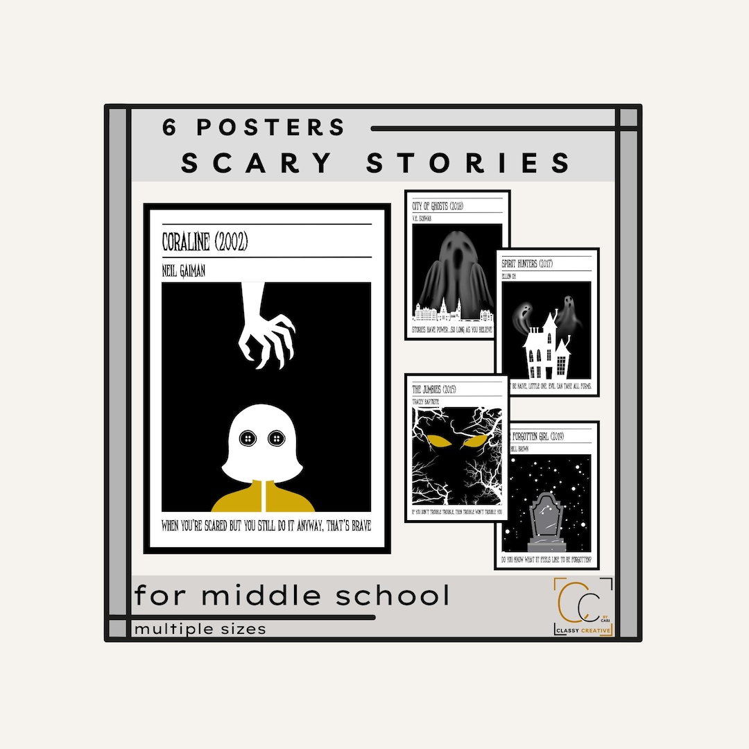 Middle School Halloween Posters: Popular Scary Novels for Middle School ...