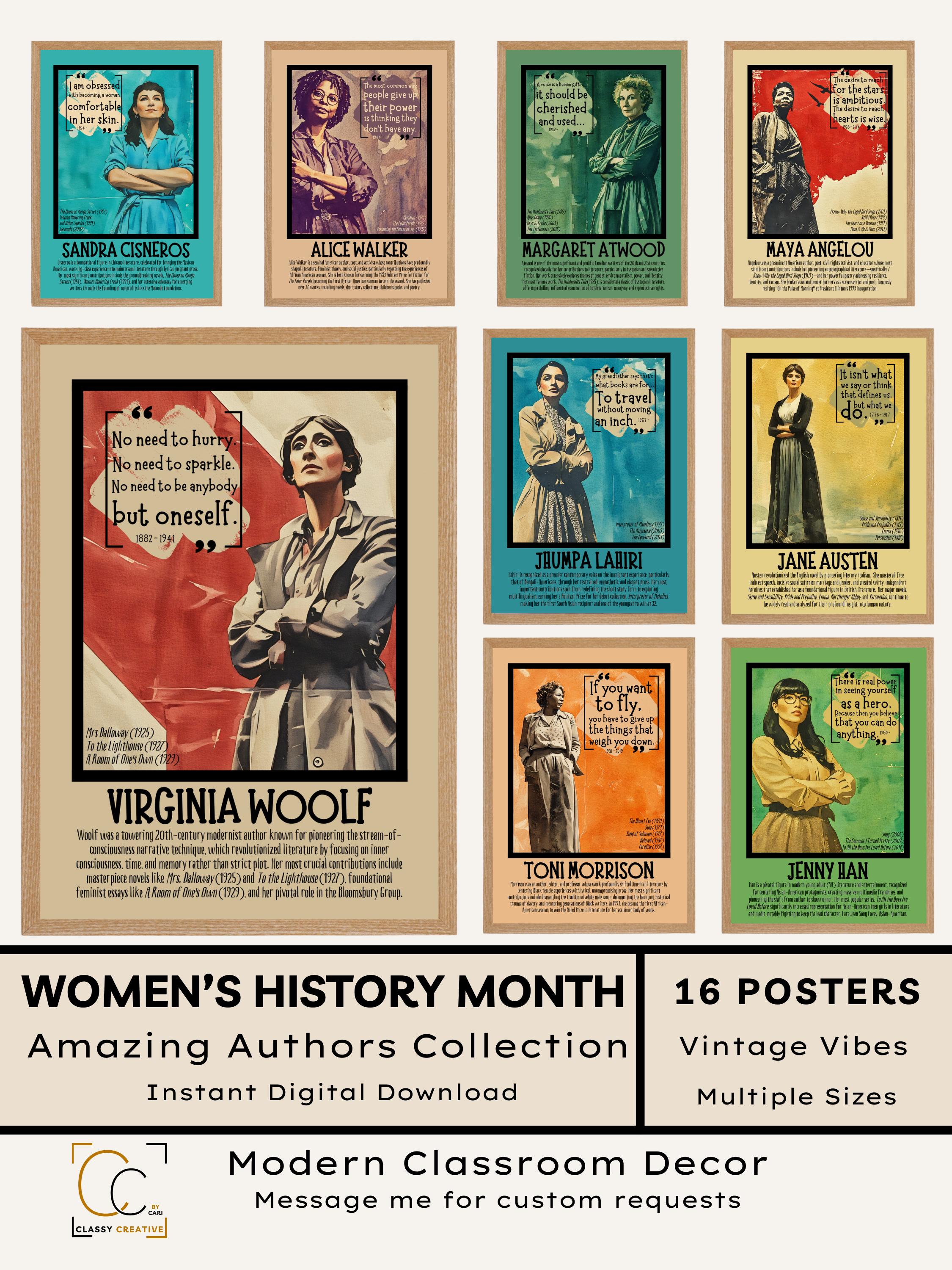 Women's History Month Poster Bundle: Women Authors Famous Female ...
