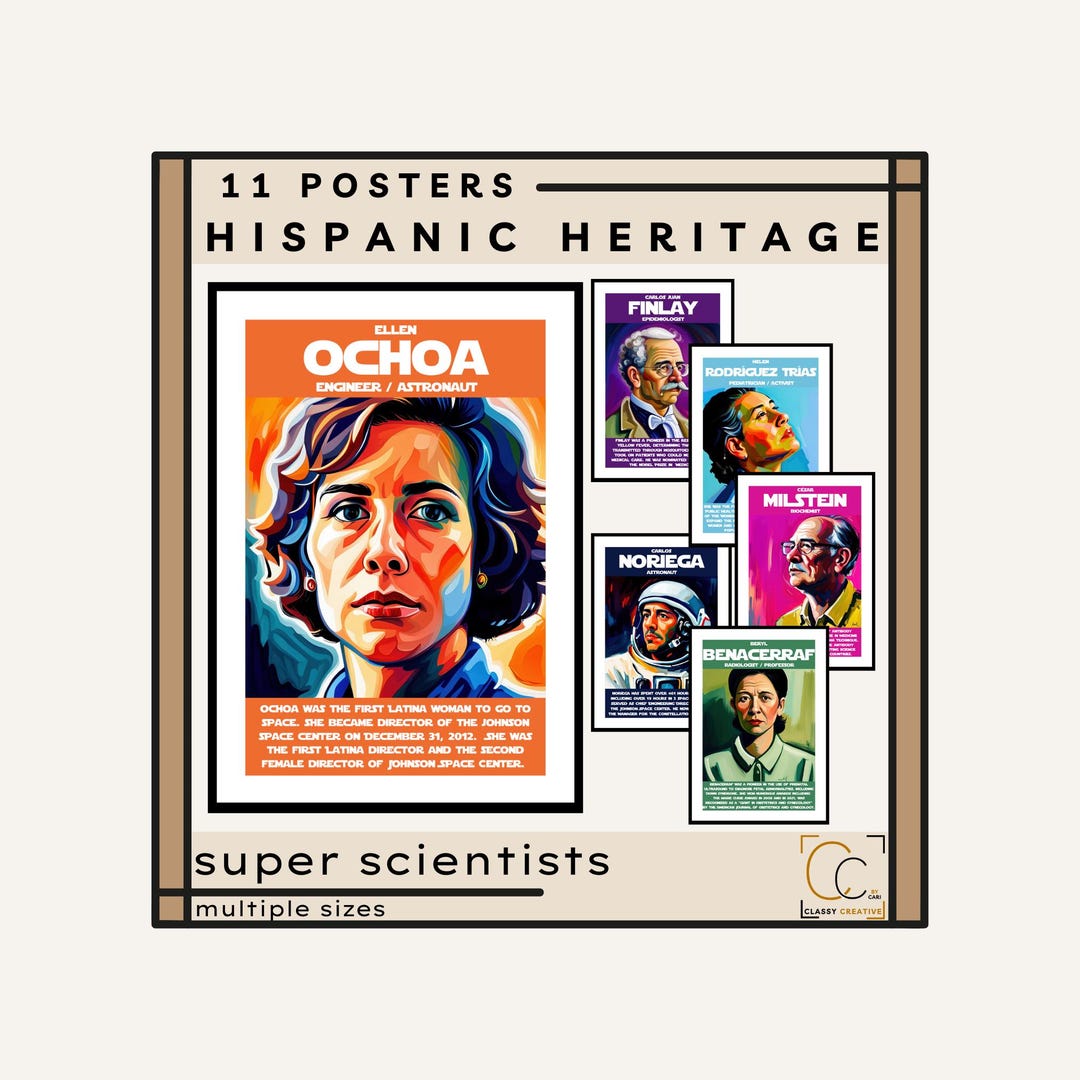 Hispanic Heritage Month Posters: Famous Latino Latina Scientists ...