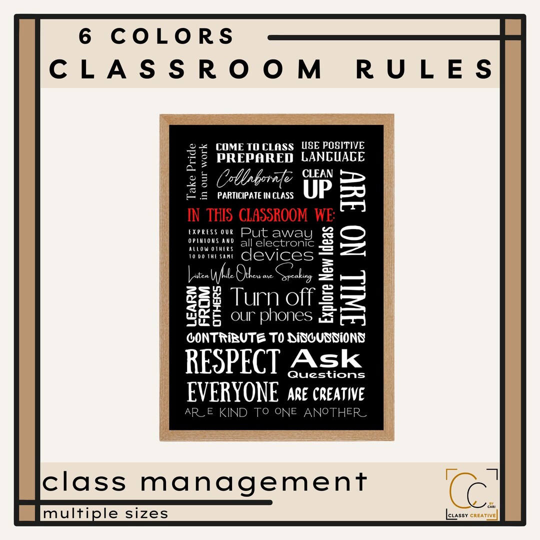 Classroom Rules Poster Classroom Behaviour Middle School Posters ...