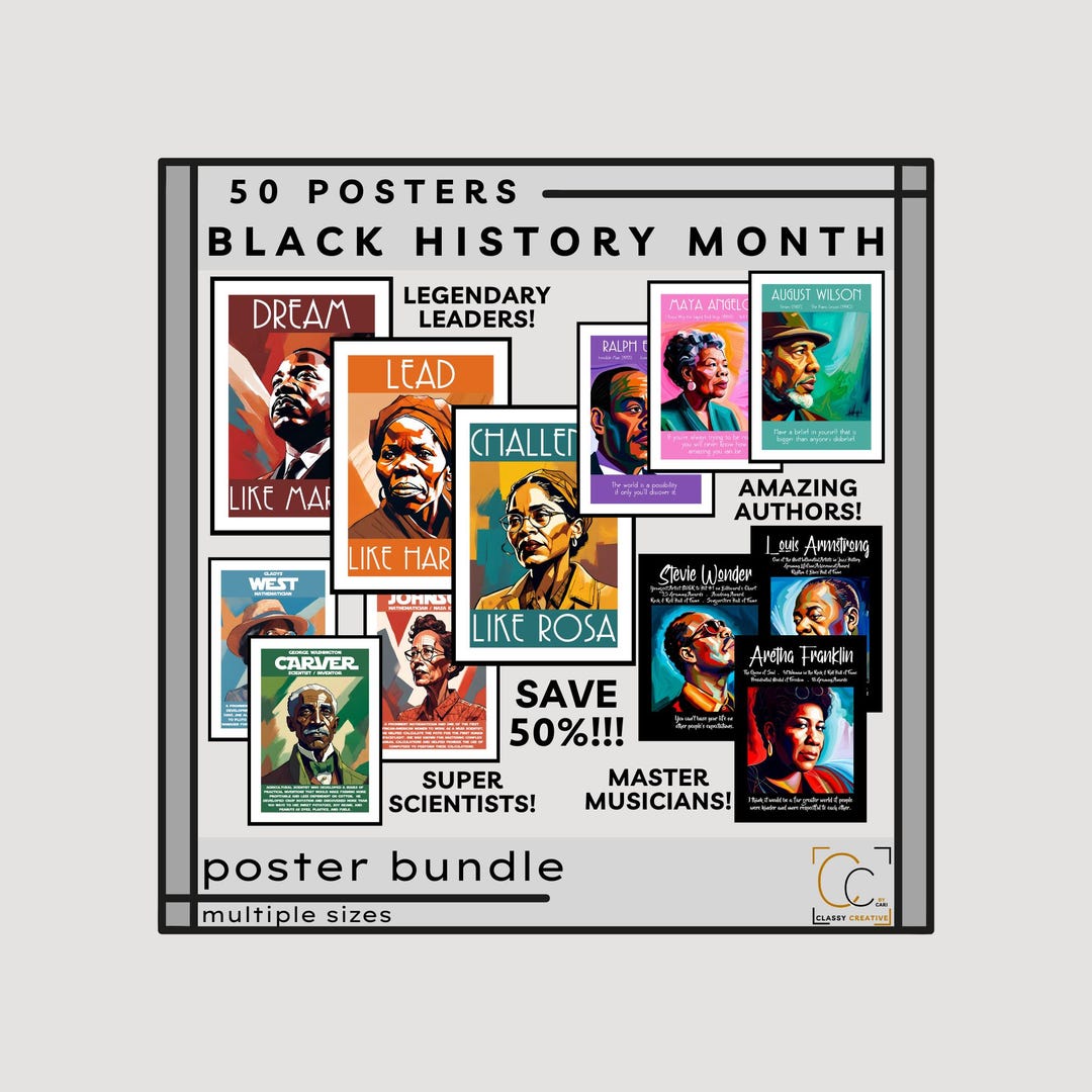 Black History Month Poster Bundle: Inspiring African American Leaders ...