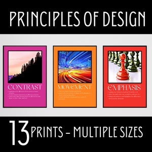 Principles of Design Posters, Art Classroom Decor, Elements of Art ...