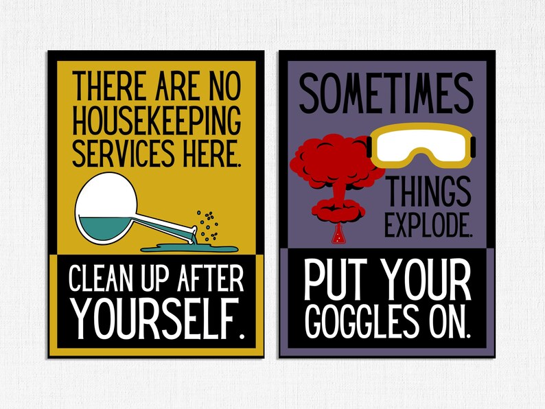 Funny Science Lab Safety Rules Posters: Middle School Science Classroom ...