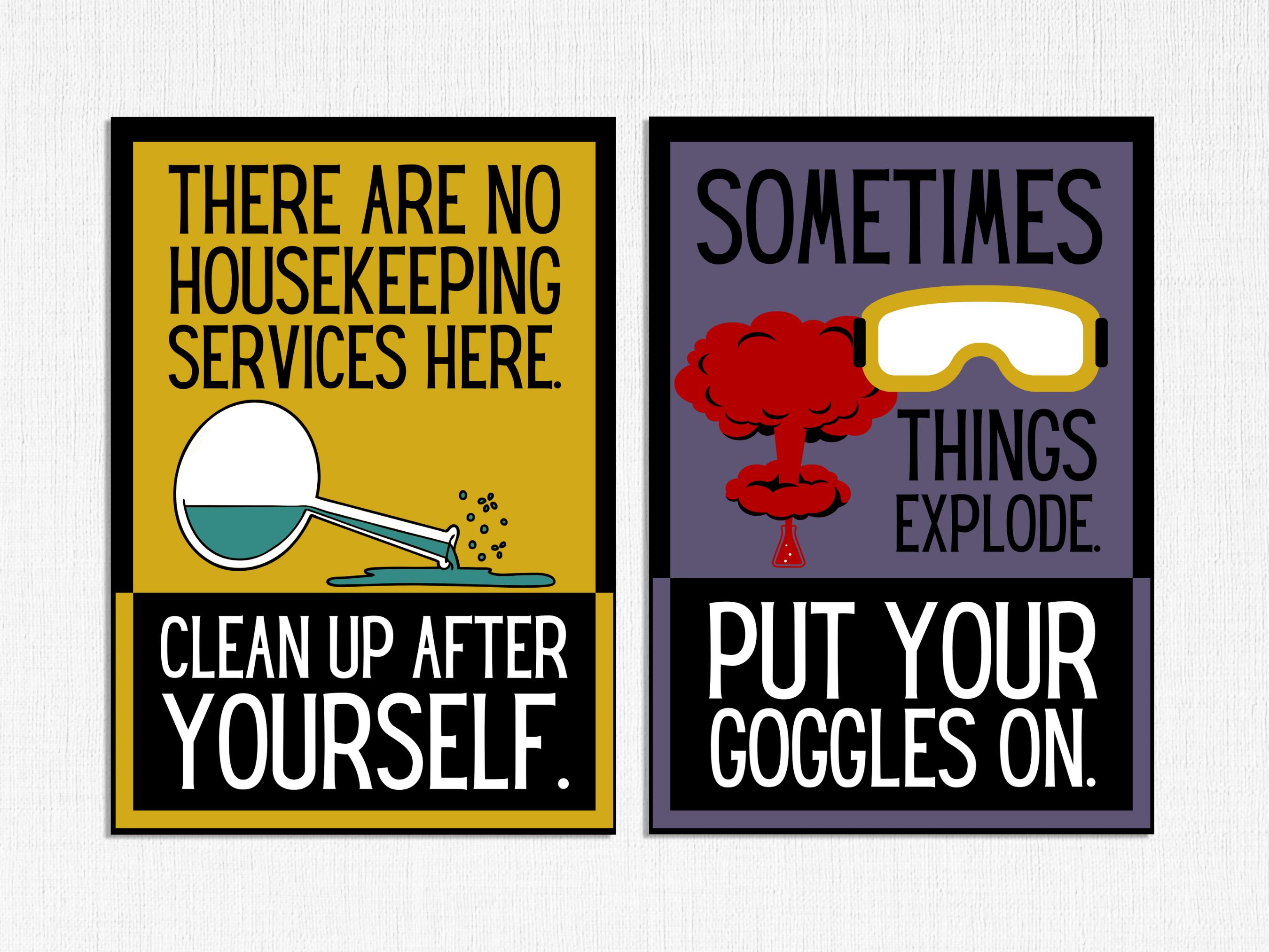Funny Science Lab Safety Rules Posters: Middle School Science Classroom ...