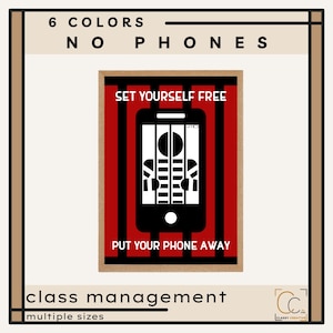 Classroom Rules Posters Classroom Management Decor No Phones Poster ...