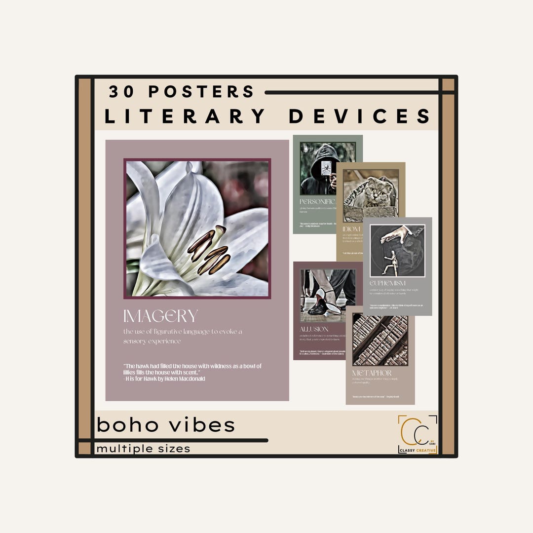 Literary Devices Poster Bundle: High School English Classroom Decor ...