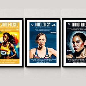 Women's History Month Posters: Famous Female Athletes Inspiring Women ...