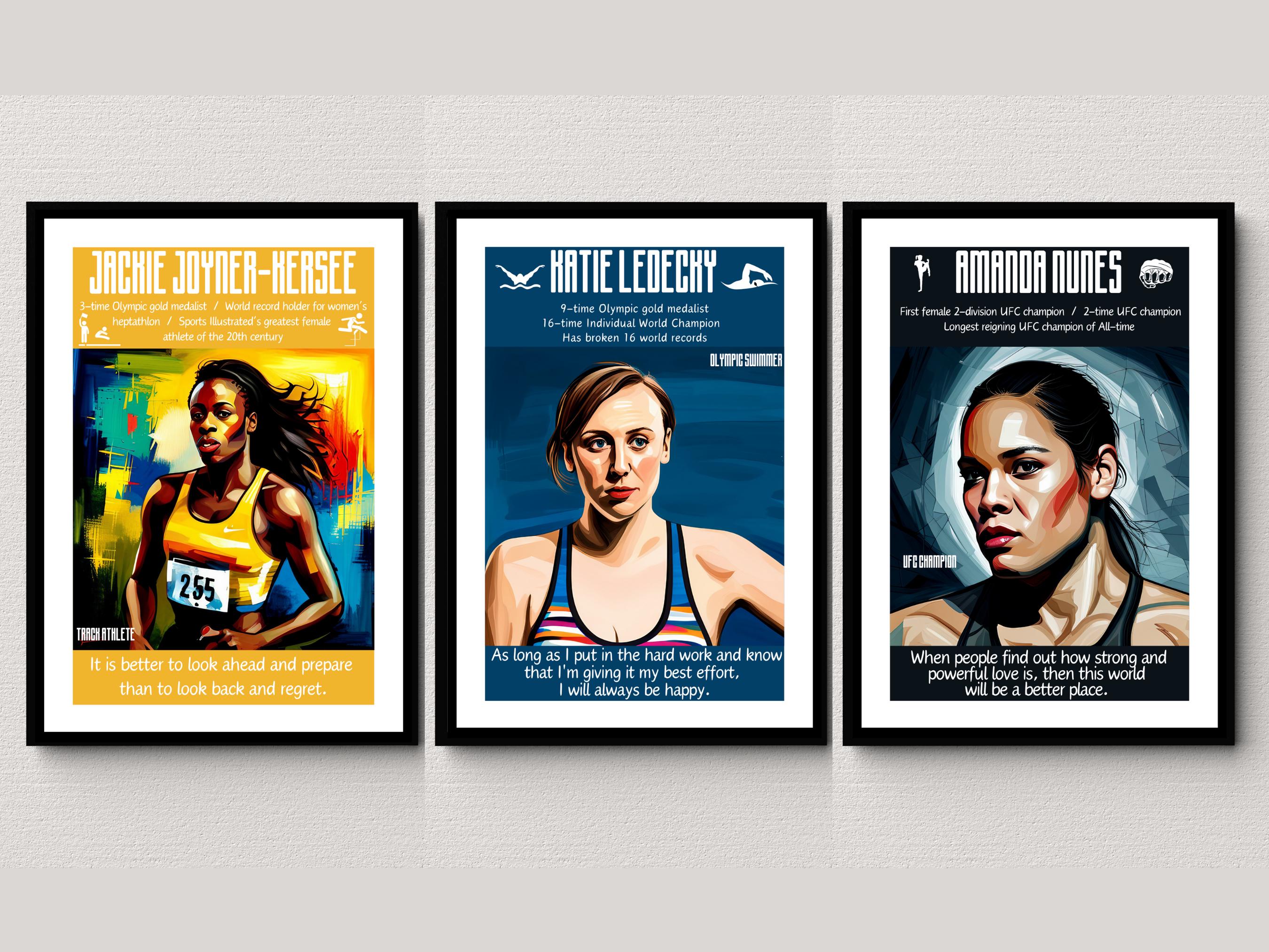 Women's History Month Posters: Famous Female Athletes Inspiring Women ...