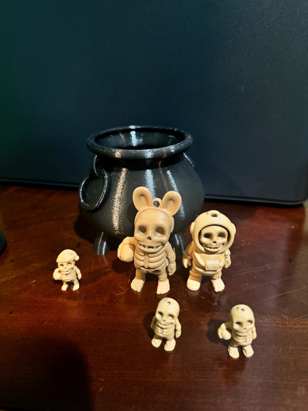 Cute Little Cauldron With Articulated Mini Skeletons Inside - Etsy