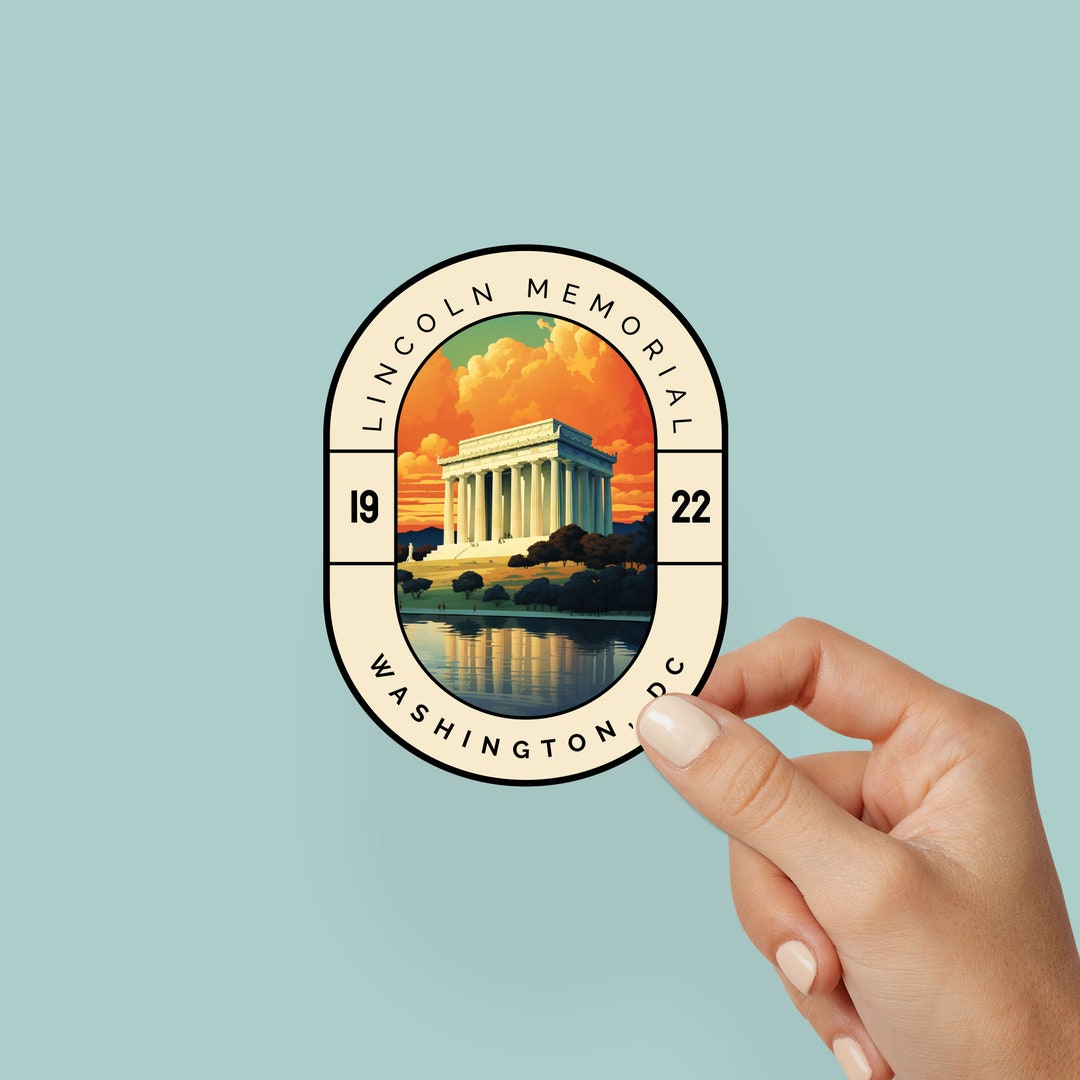 Lincoln Memorial Bumper Vinyl Sticker Travel Gift for Kindle Laptop ...
