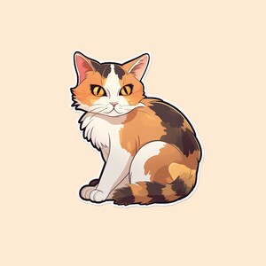 Calico Cat Sticker, Calico Lover, Calico Mom, Cute Cat Sticker, Calico ...