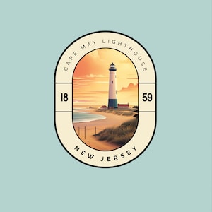 Cape May Sticker New Jersey Lighthouse Travel Gift Kindle Landmark ...