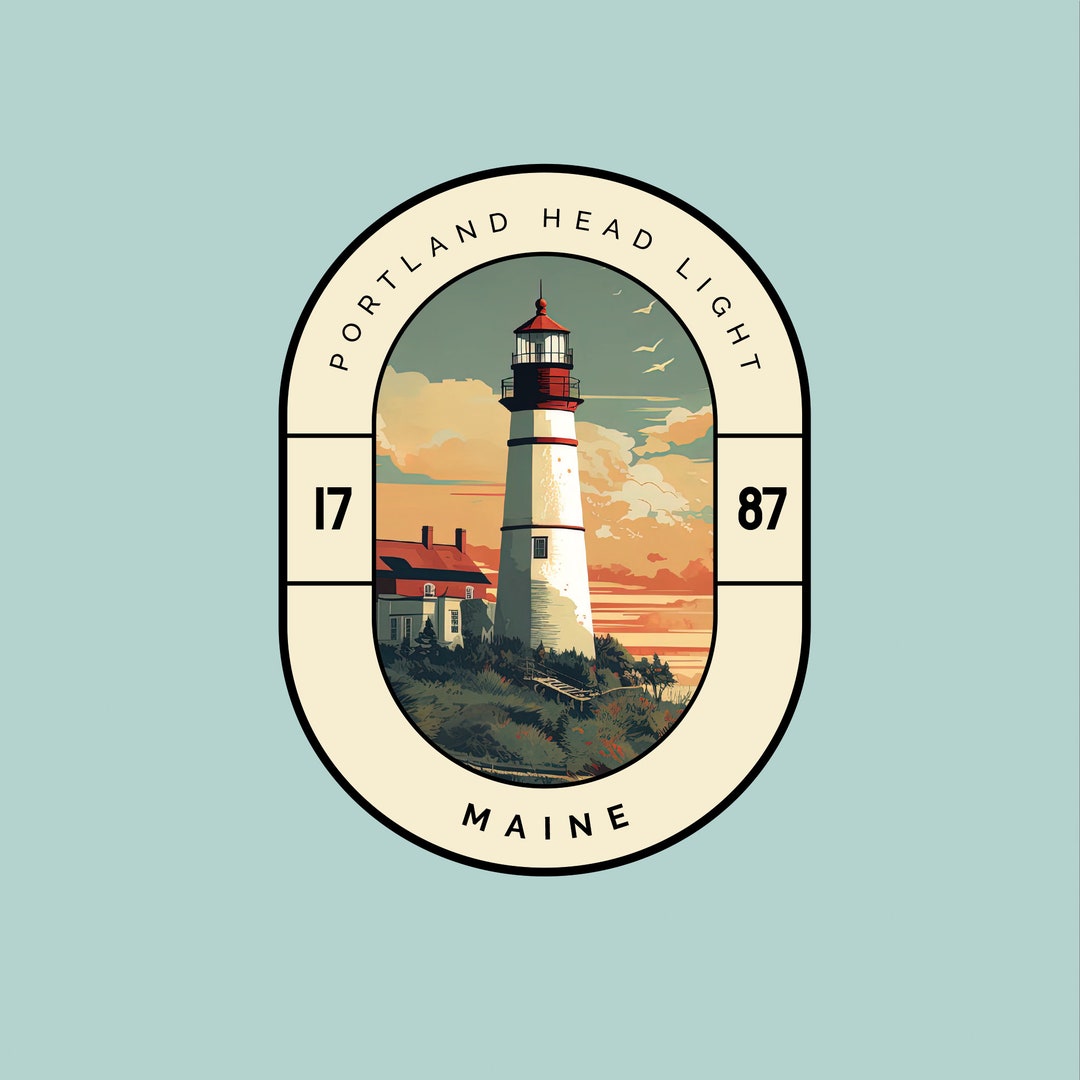 Portland Head Light Maine Travel Sticker Kindle Landmark Series Laptop ...