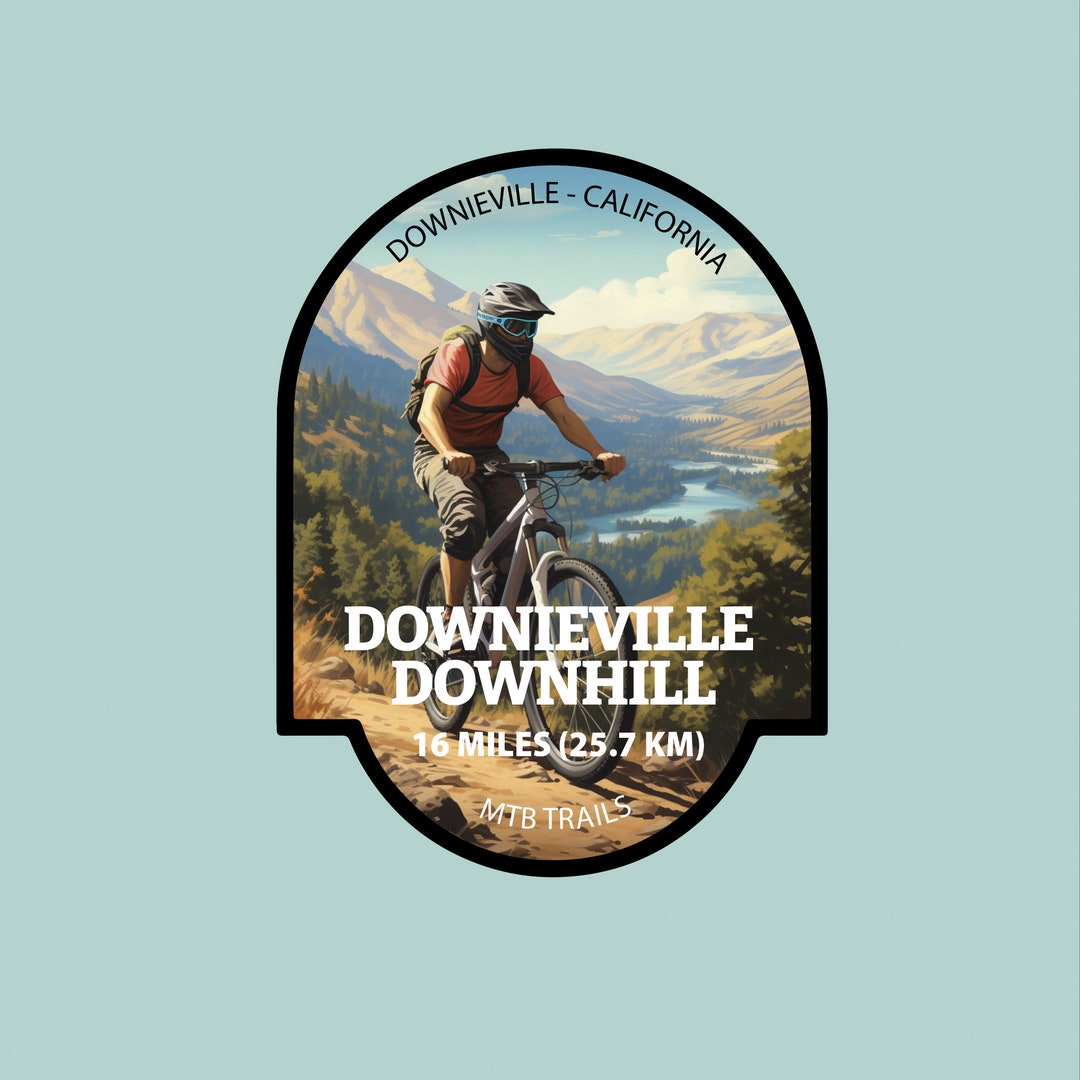 Downhill Mountain Bike Sticker MTB Trail California Sticker Downieville ...