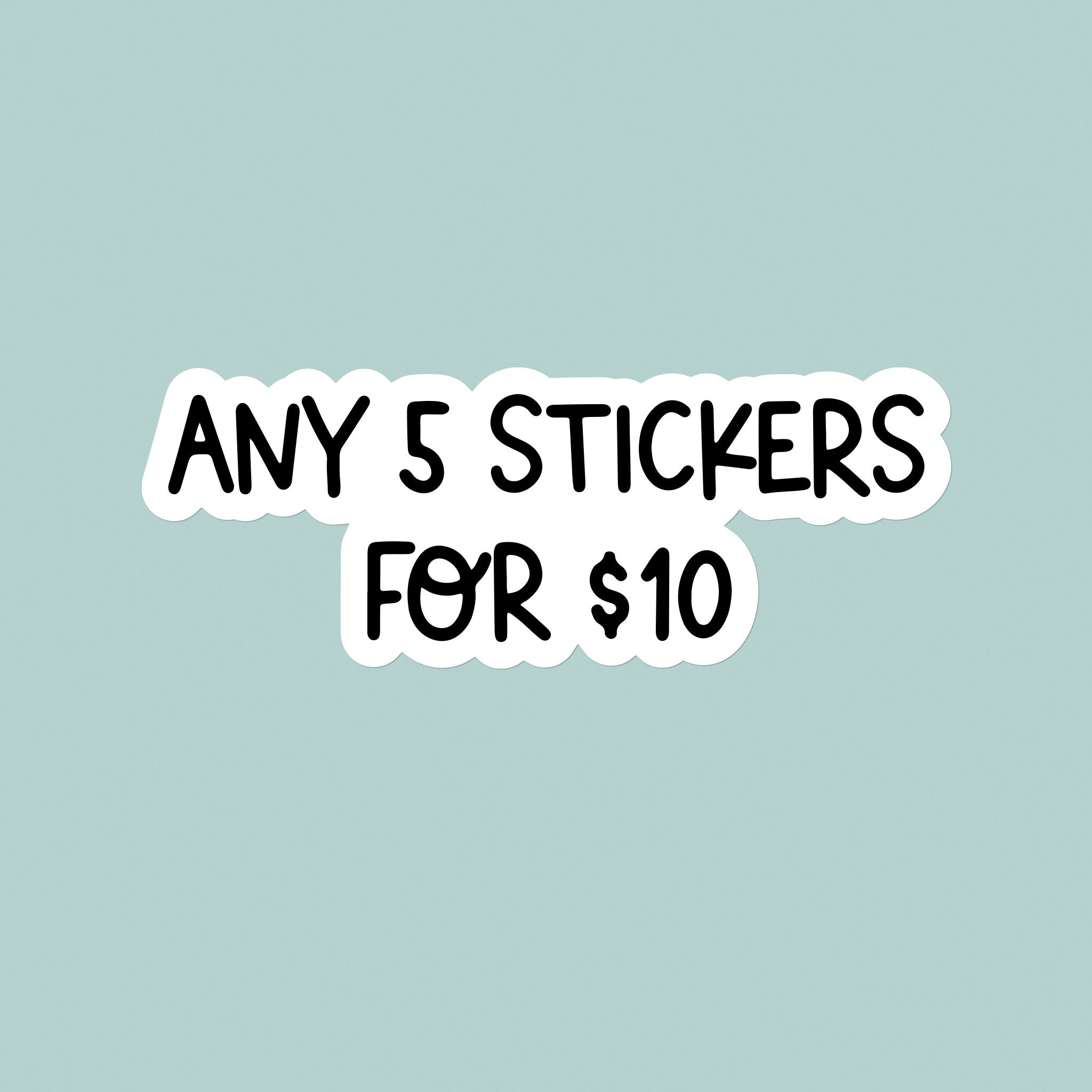 Any 5 Stickers Choose Any 5 Stickers Five Piece Sticker - Etsy