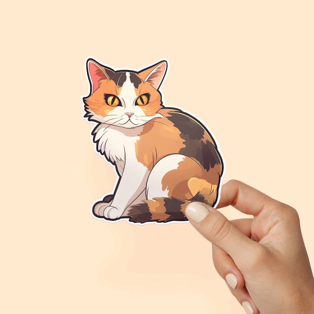 Calico Cat Sticker, Calico Lover, Calico Mom, Cute Cat Sticker, Calico ...