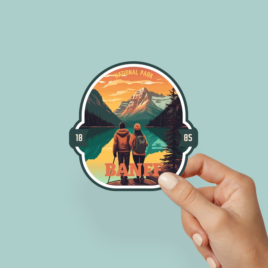 Banff National Park Explorer Laptop Sticker, Canada Series, Hydroflask ...