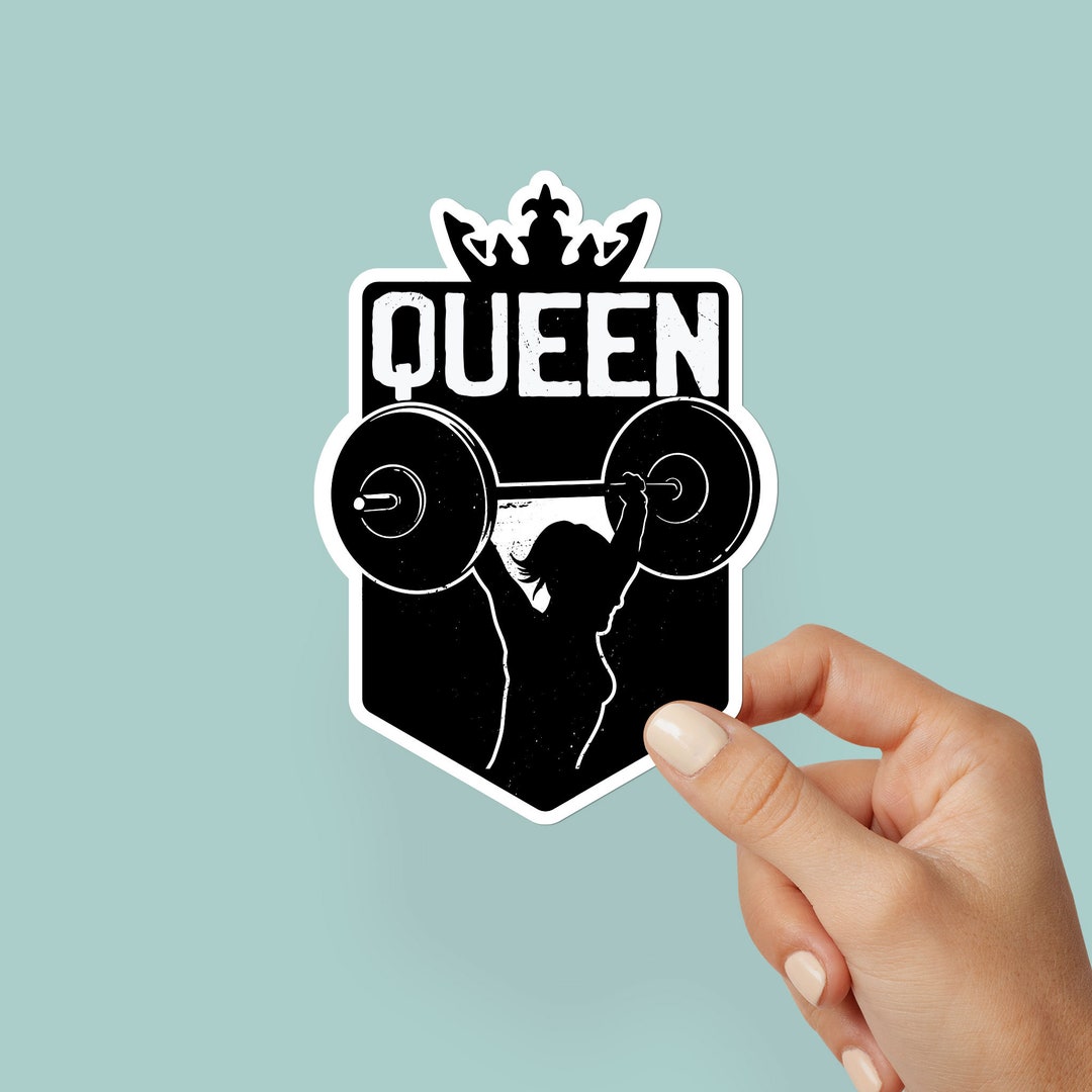 Queen Deadlift Weight Sticker, Funny Gym Sticker, Gym Laptop Decals ...