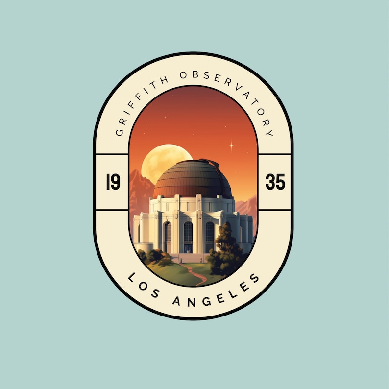 Griffith Observatory California Sticker Astronomy Decal Los Angeles ...