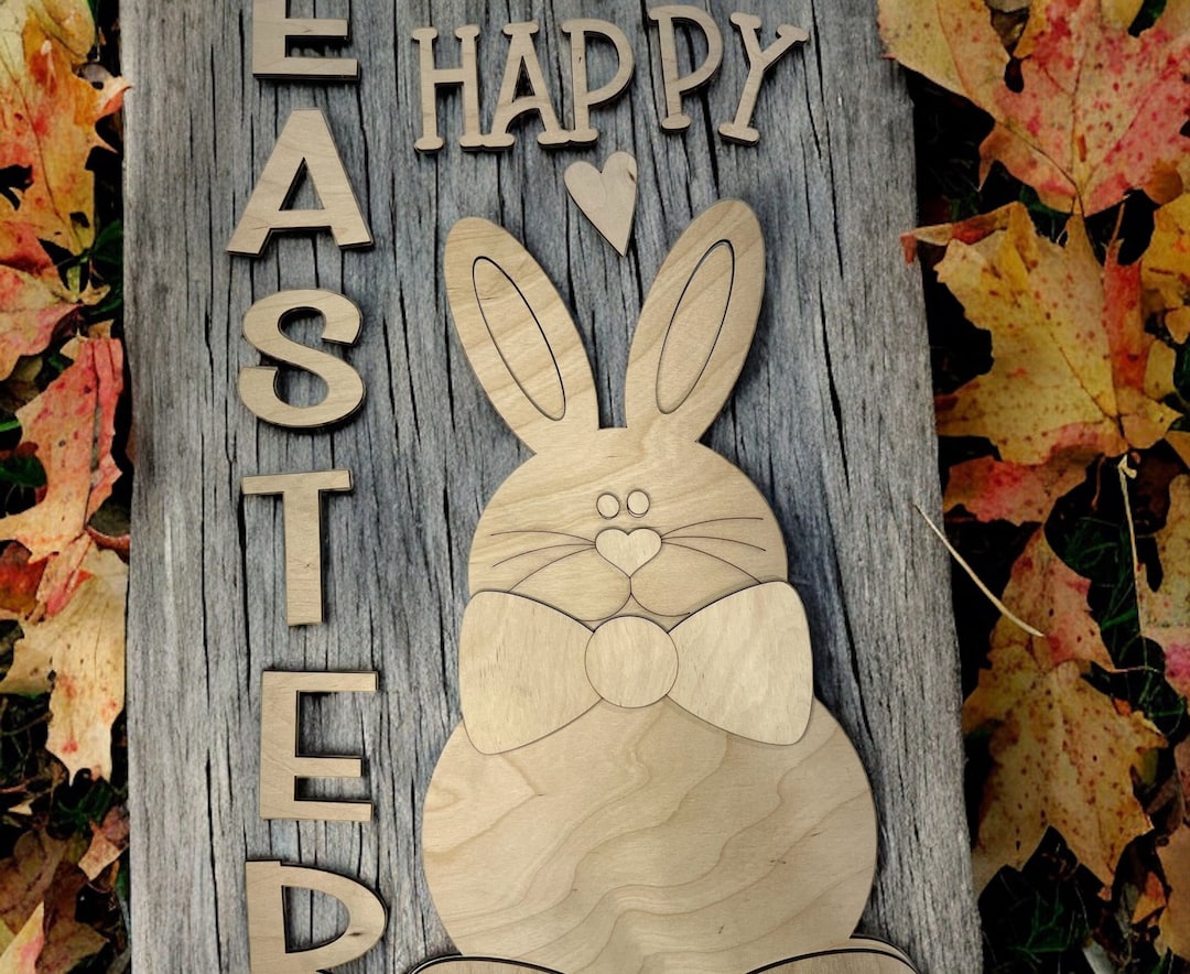 Easter Bunny Porch Leaner Kit for Easter DIY Kit Birch Wood Spring Home ...