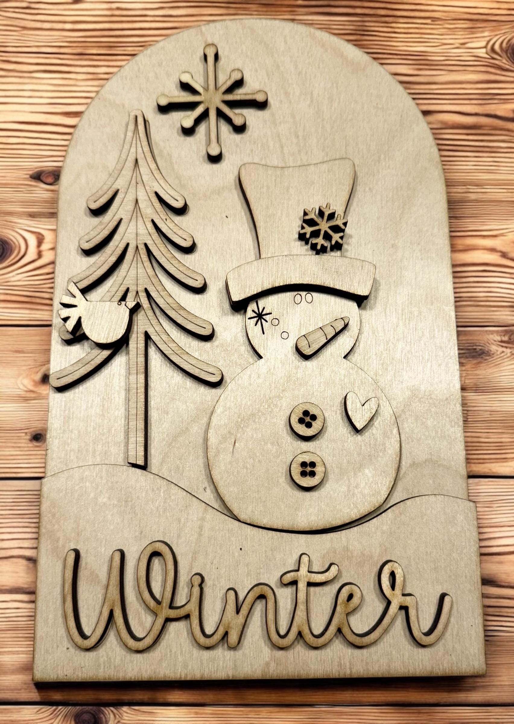 Winter Snowman Insert (insert Only) for Arch Frame INTERCHANGEABLE ...