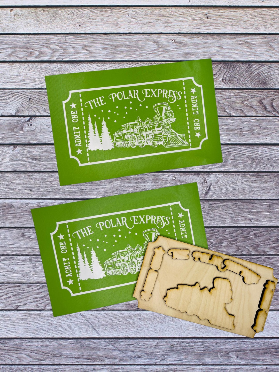 Stencil and / or Wood Cut Outs Polar Express Ticket 5.5X8.5 Reusable ...