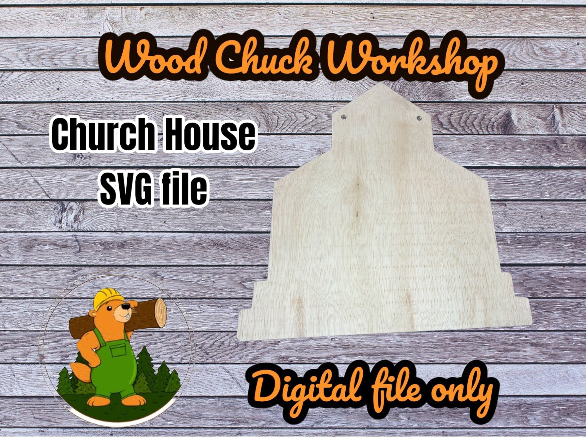 Farmhouse Church SVG File for CNC or Laser Glowforge - Etsy