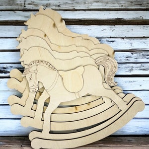 Vintage Rocking Horse Layered DIY Kit Birch Wood Kit Home Decor - Etsy