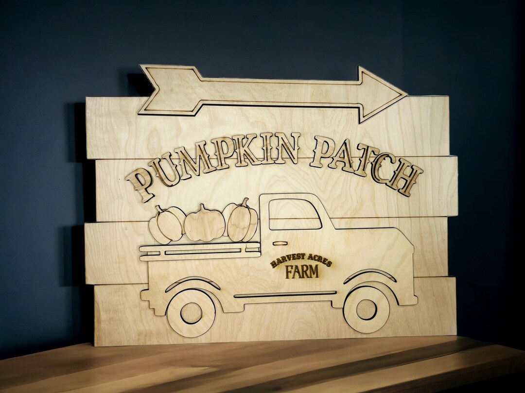 Pumpkin Patch Old Truck Wood Sign Blank DIY KIT - Etsy