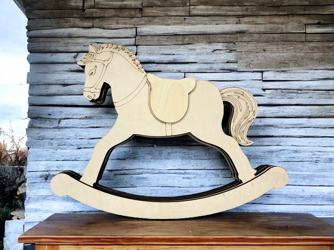 Vintage Rocking Horse Layered DIY Kit Birch Wood Kit Home Decor - Etsy