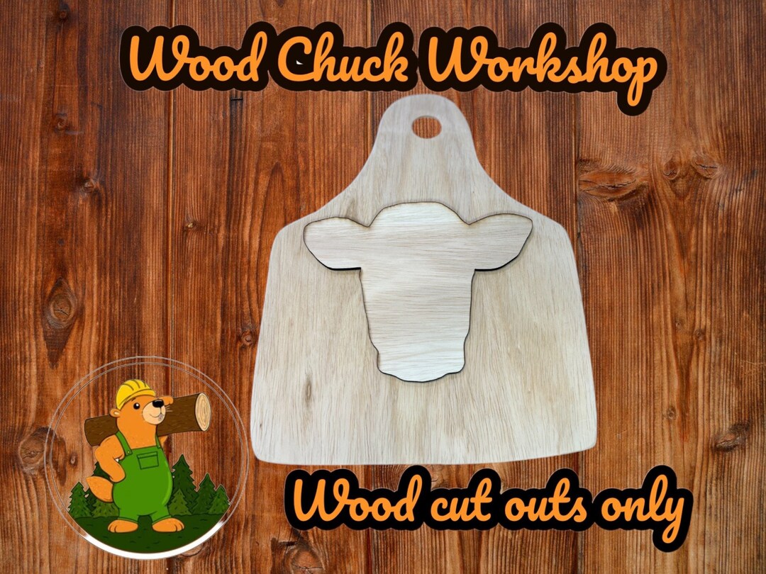 Cow Head and Tag KIT Wood Cut Out DIY Blank #580 - Etsy