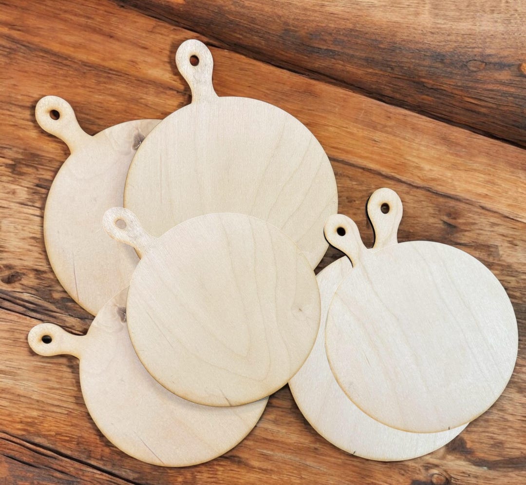 Round Breadboard Cut Out SET Wood Blank DIY Kit Set of 6 #853 - Etsy