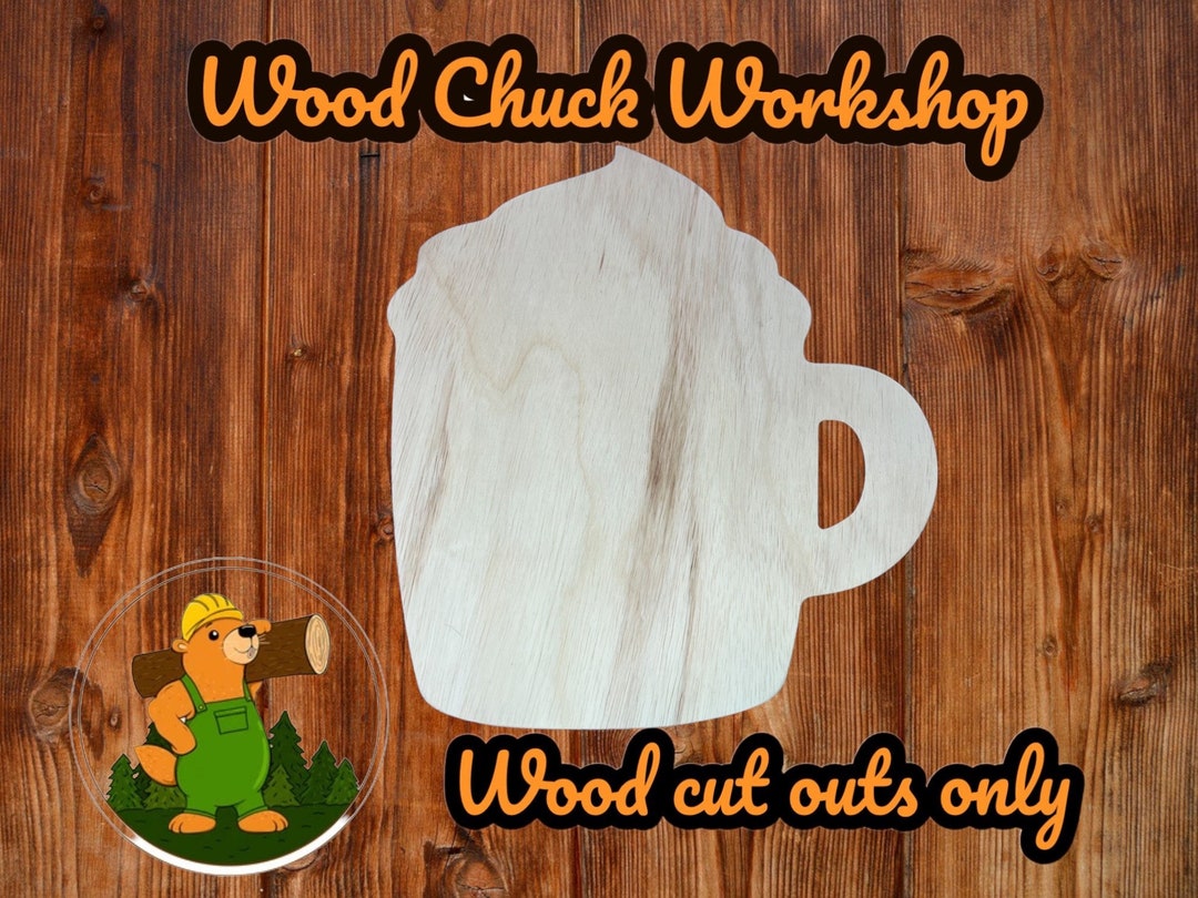 Latte or Coffee Cup Mug Wood Cut Out DIY Blank - Etsy